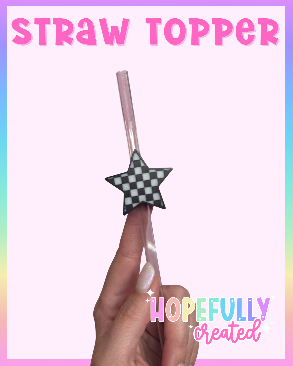 Checker Star Straw Topper – Sassy Cow Co