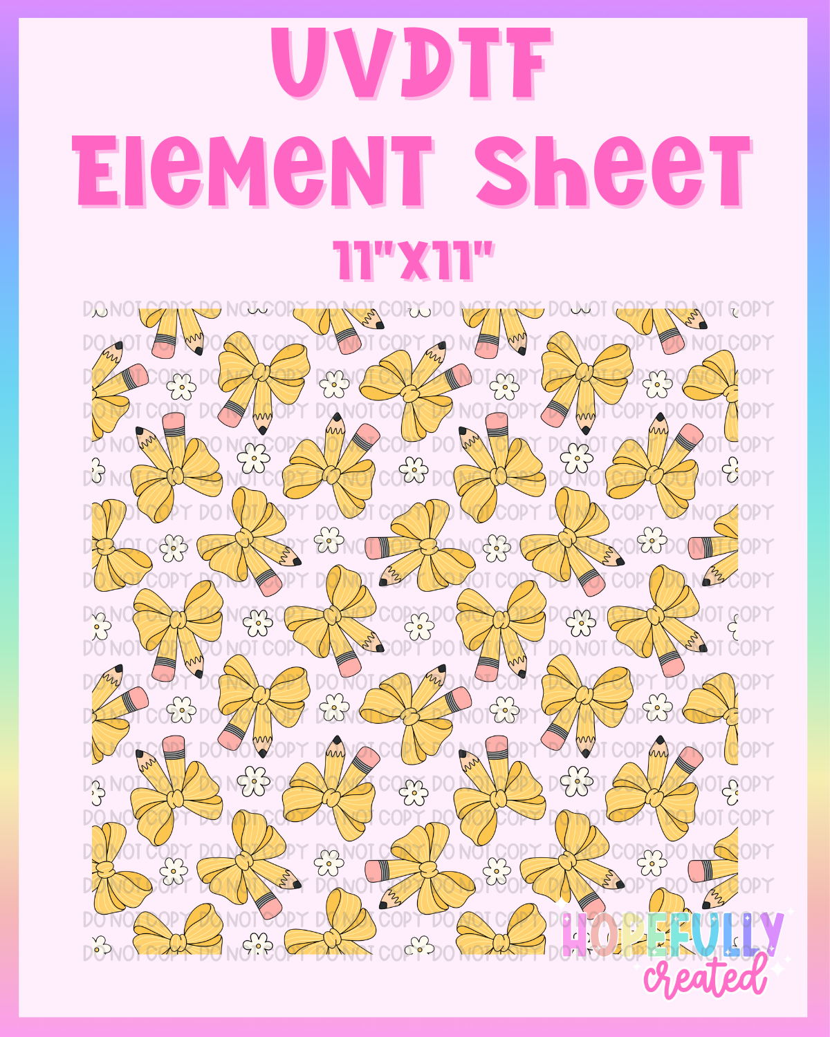 Pencil Bows UVDTF Element Sheet – Sassy Cow Co