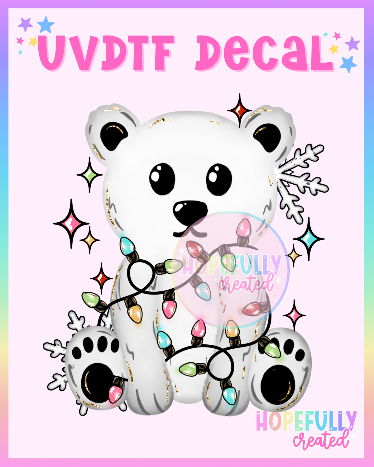 Christmas Bear UVDTF Decal – Sassy Cow Co