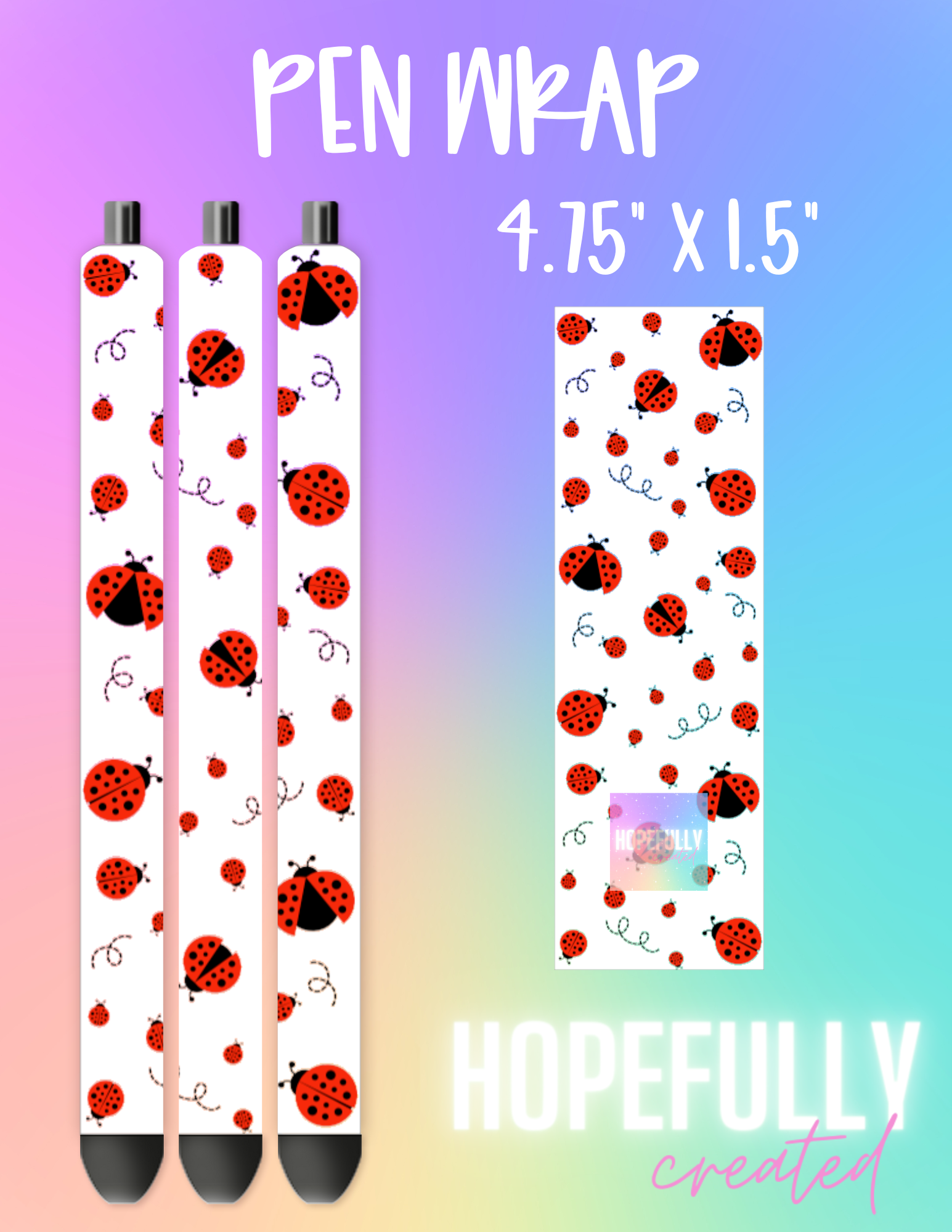 Ladybug Pen Wrap-131 – Sassy Cow Co
